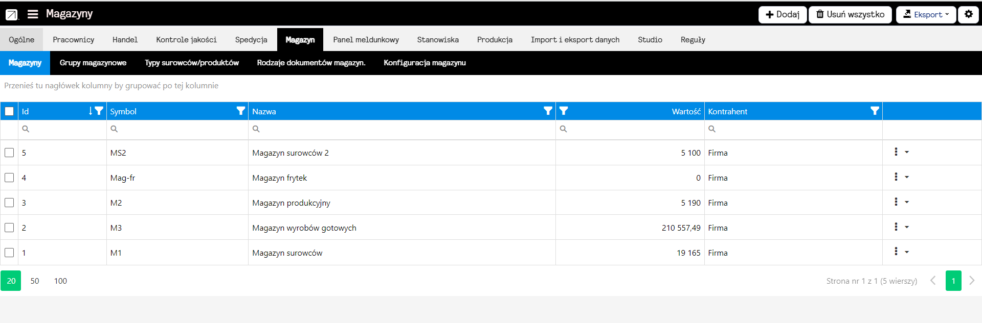 Magazyny - Optimakers